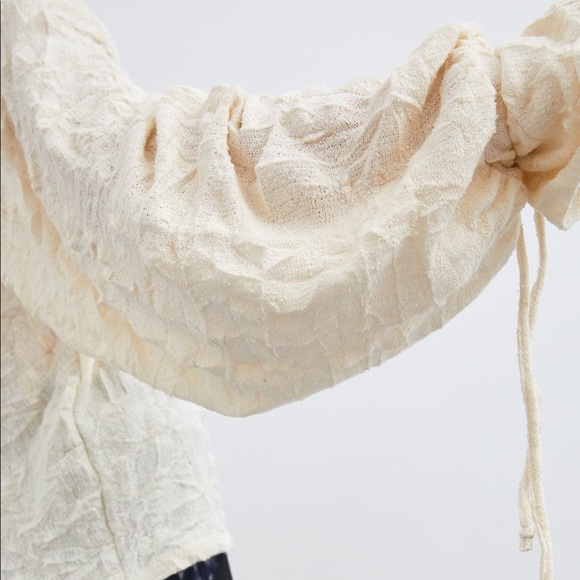 Zara | Tops | Nwts Zara Wrinkled Fabric Top Off White Medium | Poshmark